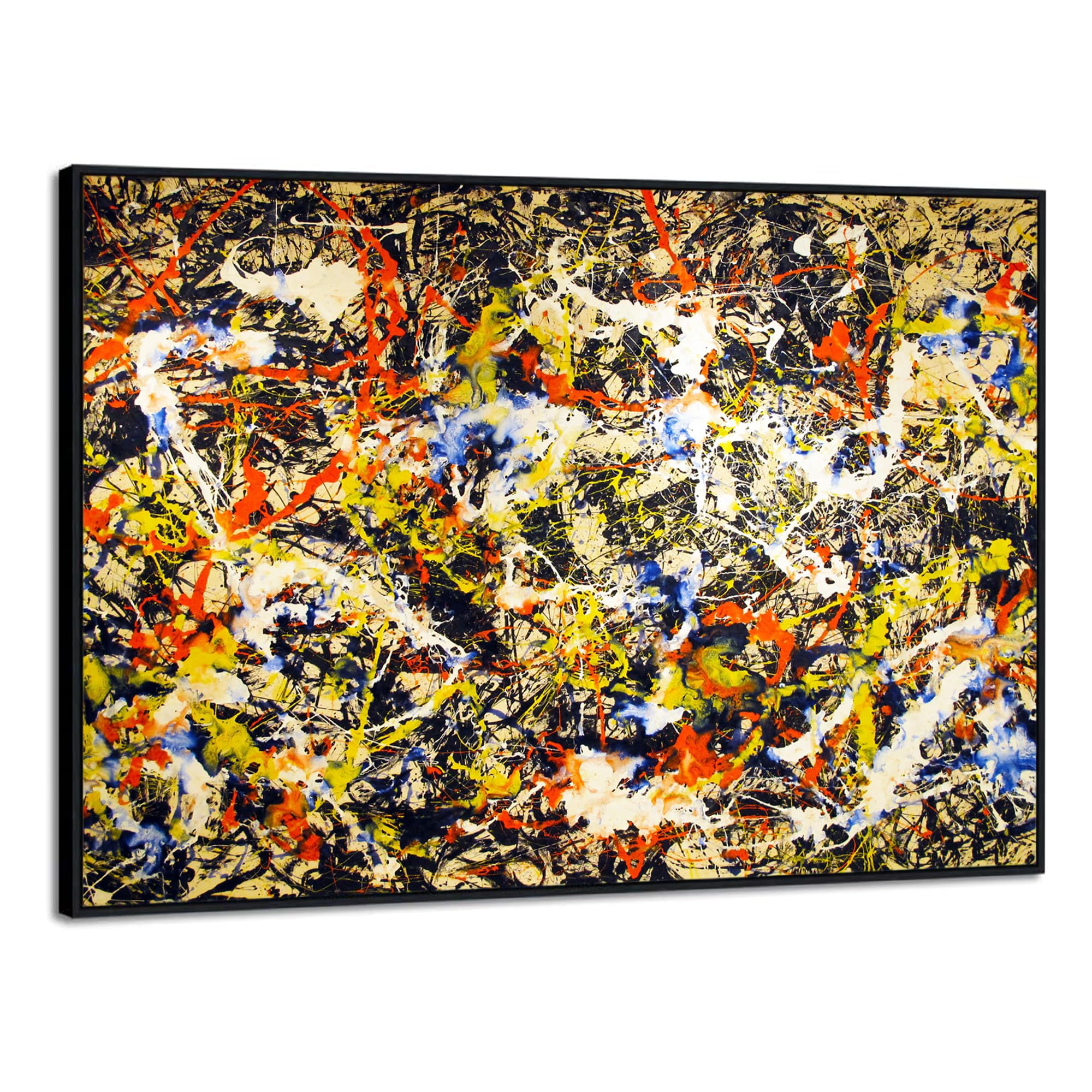 INVIN ART Framed Canvas Giclee Print Convergence by Jackson Pollock ...