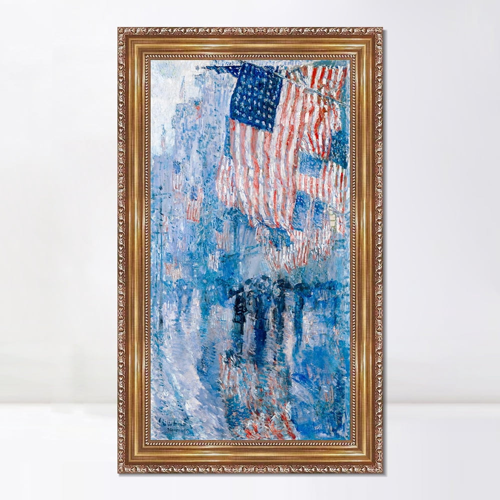 INVIN ART Framed Giclee Print The Avenue in The Rain, 1917 by Frederick ...