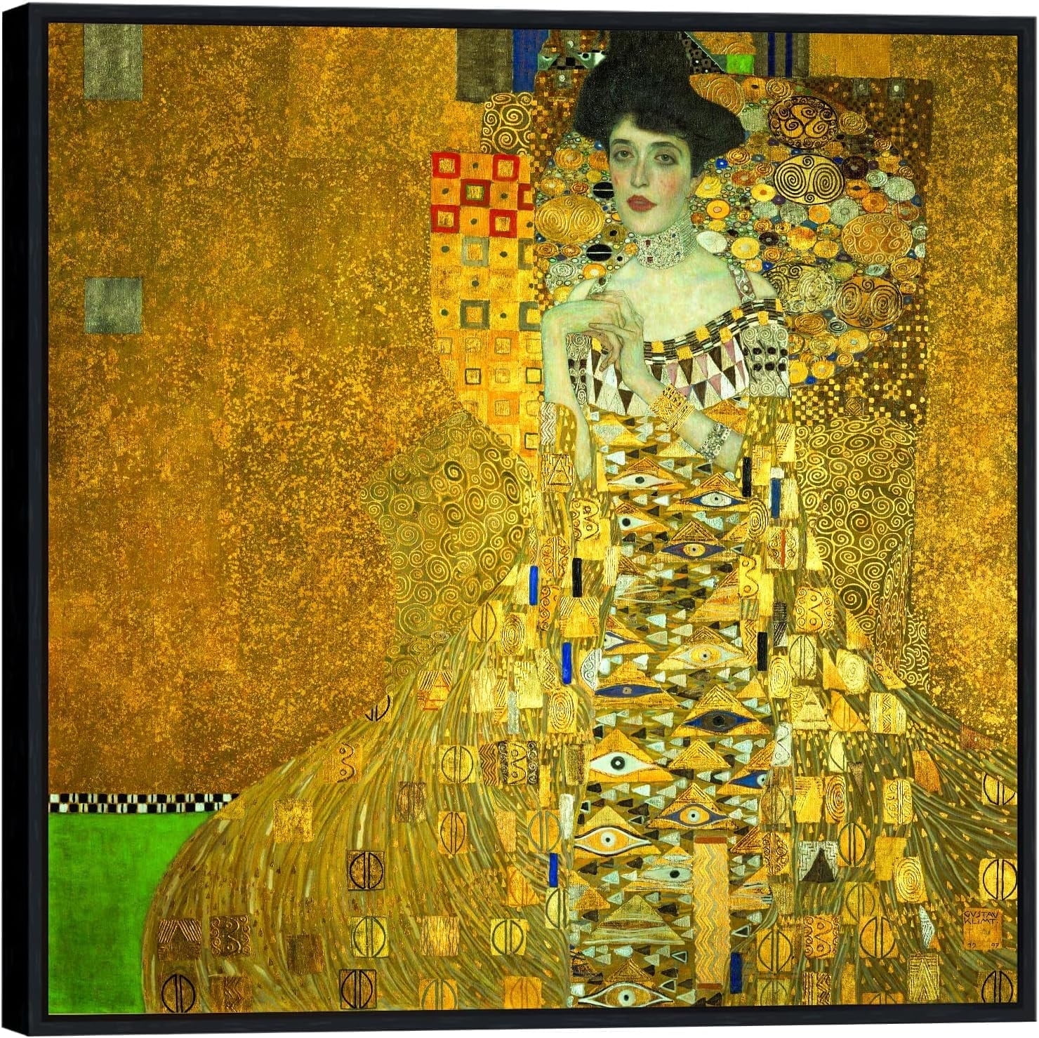 INVIN ART Framed Canvas Print Portrait of Adele Bloch Bauer by Gustav ...