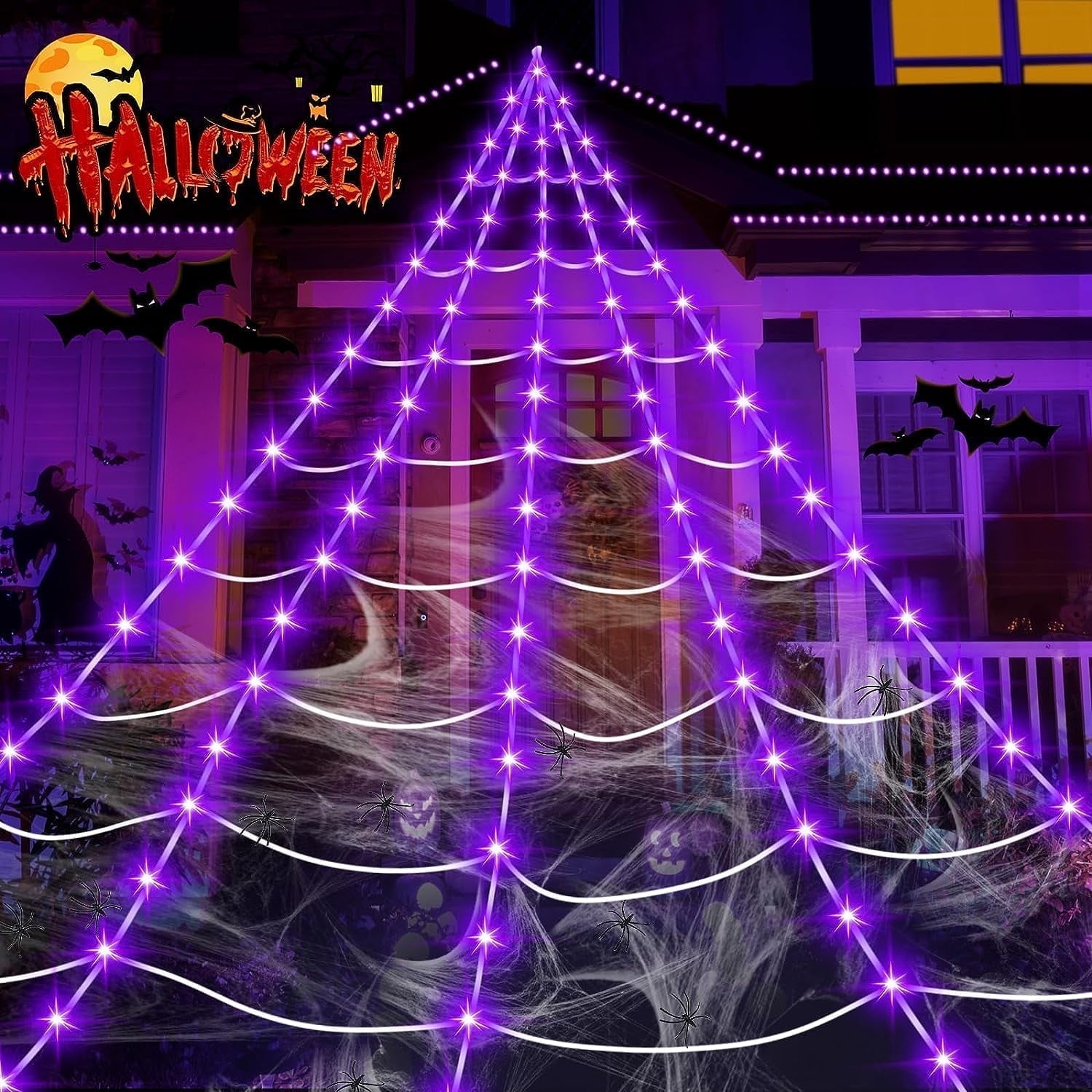 INVISBlUE Purple Spider Webs Decorations (1.34 lb) - Walmart.com