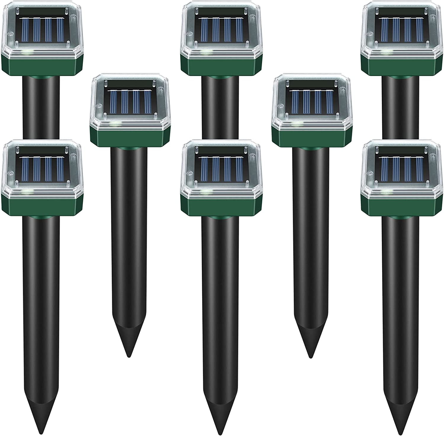 INVISBlUE Solar Mole Repellent Stakes, Sonic Ground Mole Repeller, 8 ...