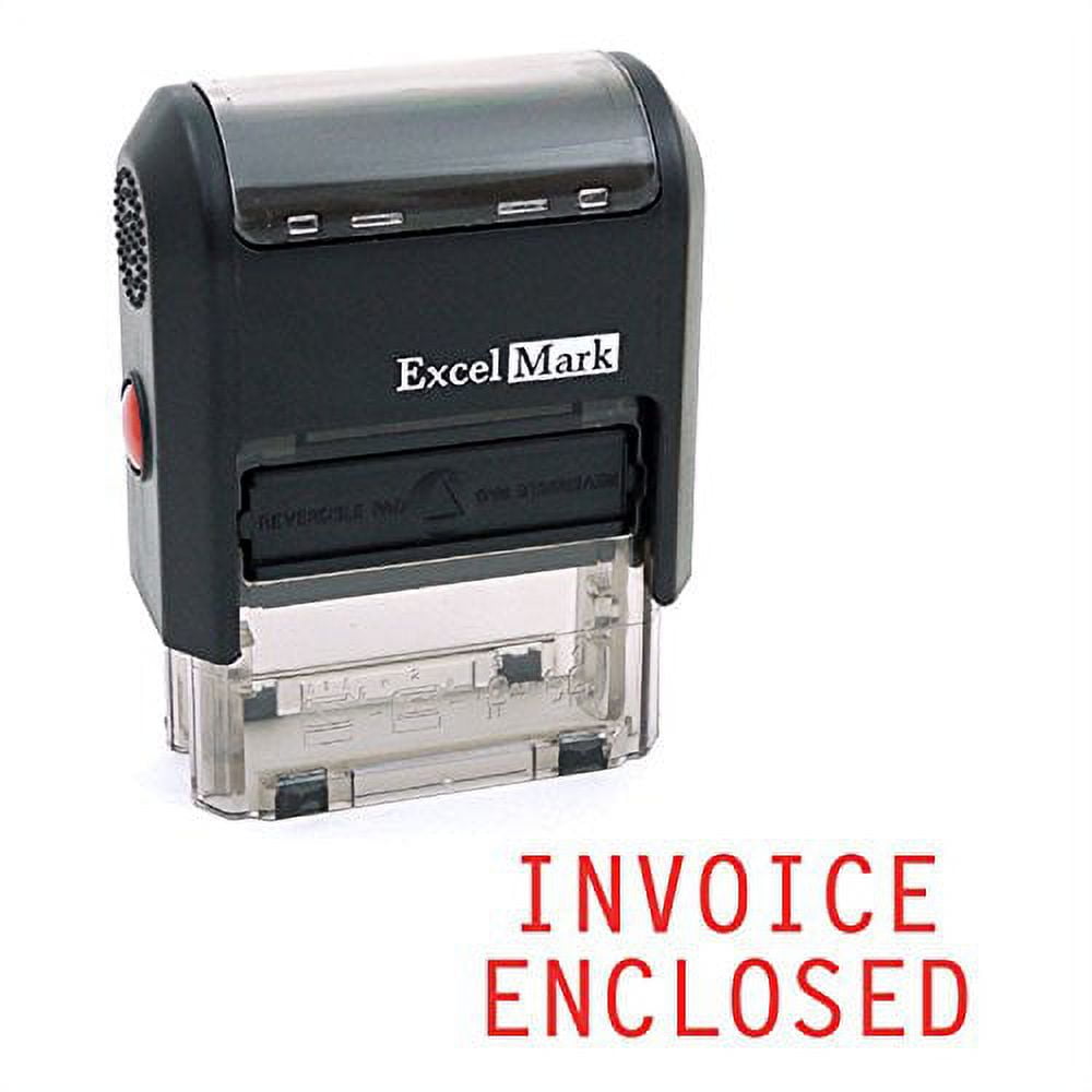 INVOICE ENCLOSED Self Inking Rubber Stamp - Red Ink (ExcelMark A1539 ...