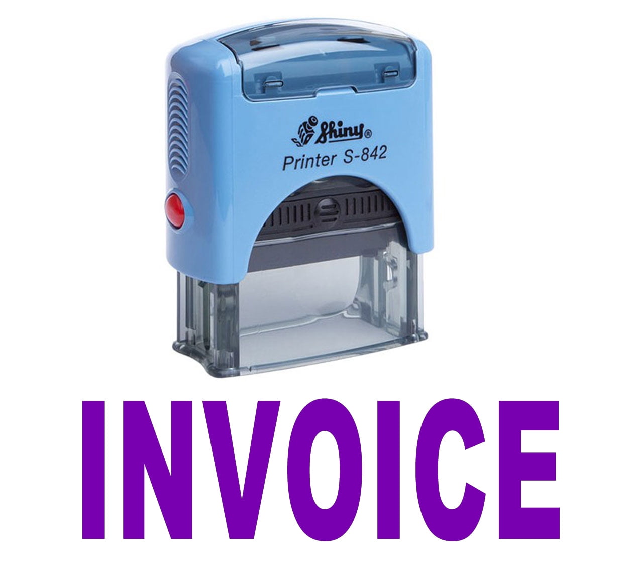 INVOICE Self Inking Rubber Stamp Office Stationary Custom Shiny Stamp ...