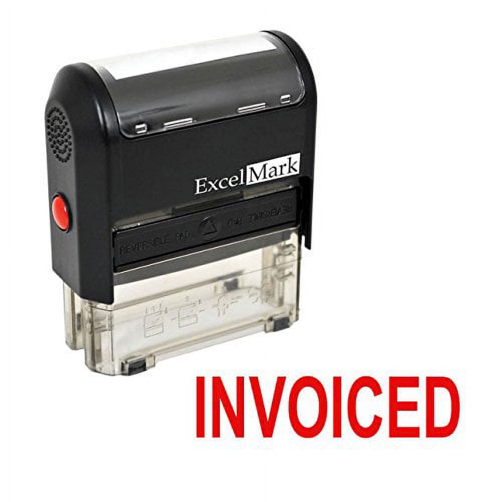 INVOICED Self Inking Rubber Stamp - Red Ink (42A1539WEB-R) - Walmart.com