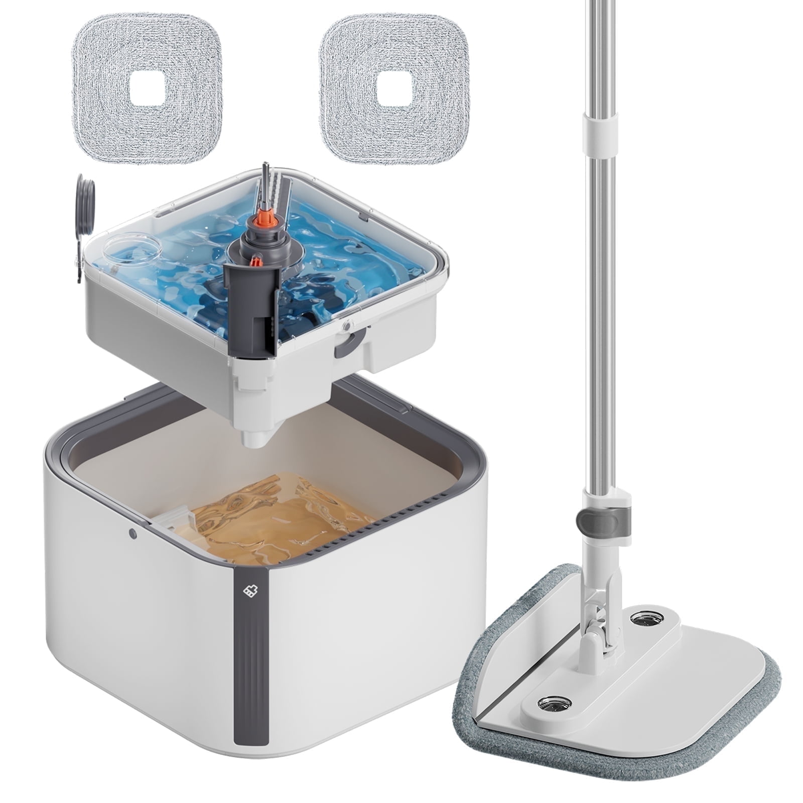 INWEJIA Upgrade Spin Mop and Bucket with Detachable inner bucket, With ...