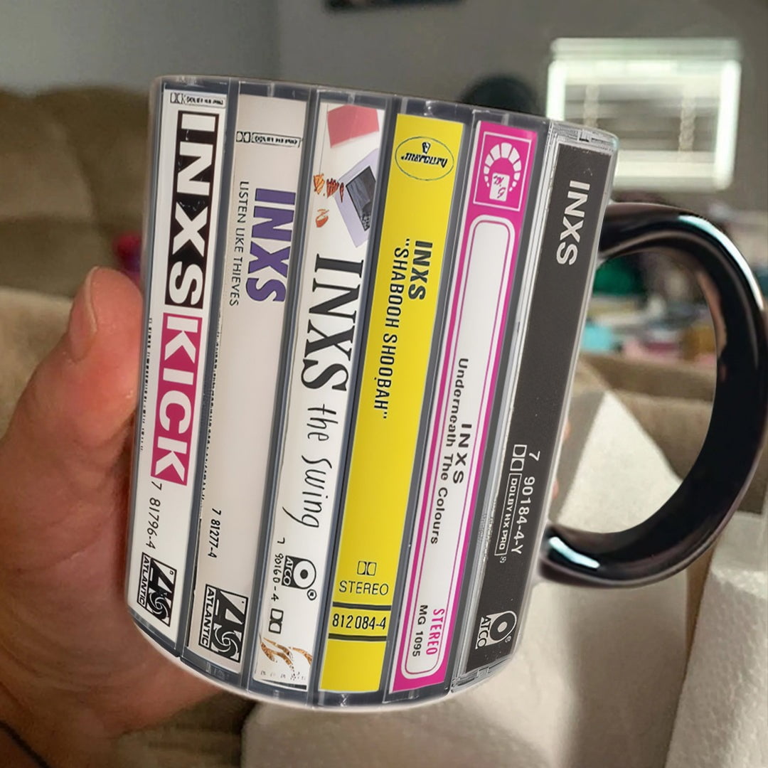 INXS Albums Cassette Retro Collection Accent Mug, Music Lover Gifts ...