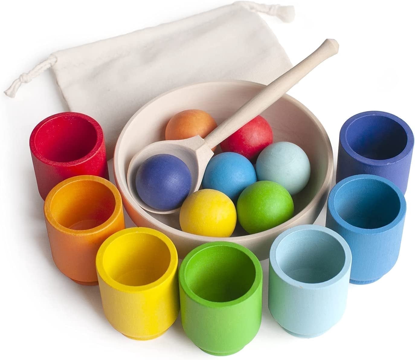INvench Montessori Toys for Toddlers, Wooden Color Matching Sorter ...