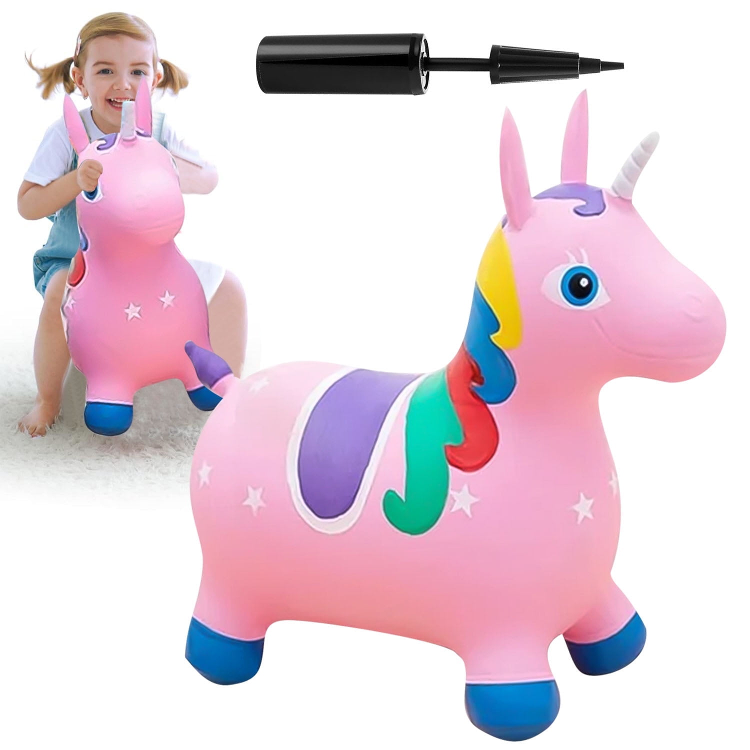 INvench Toys for Toddlers 2-4,Bouncy Horse, Inflatable Hopping Toy ...