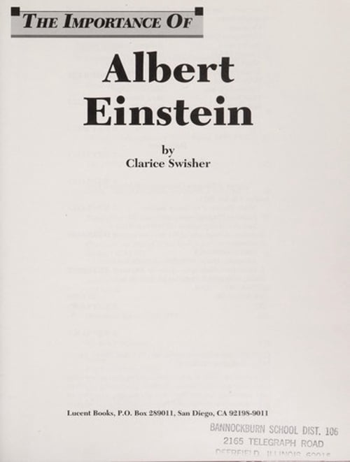 Pre-Owned Albert Einstein: Library Edition (The importance of ...