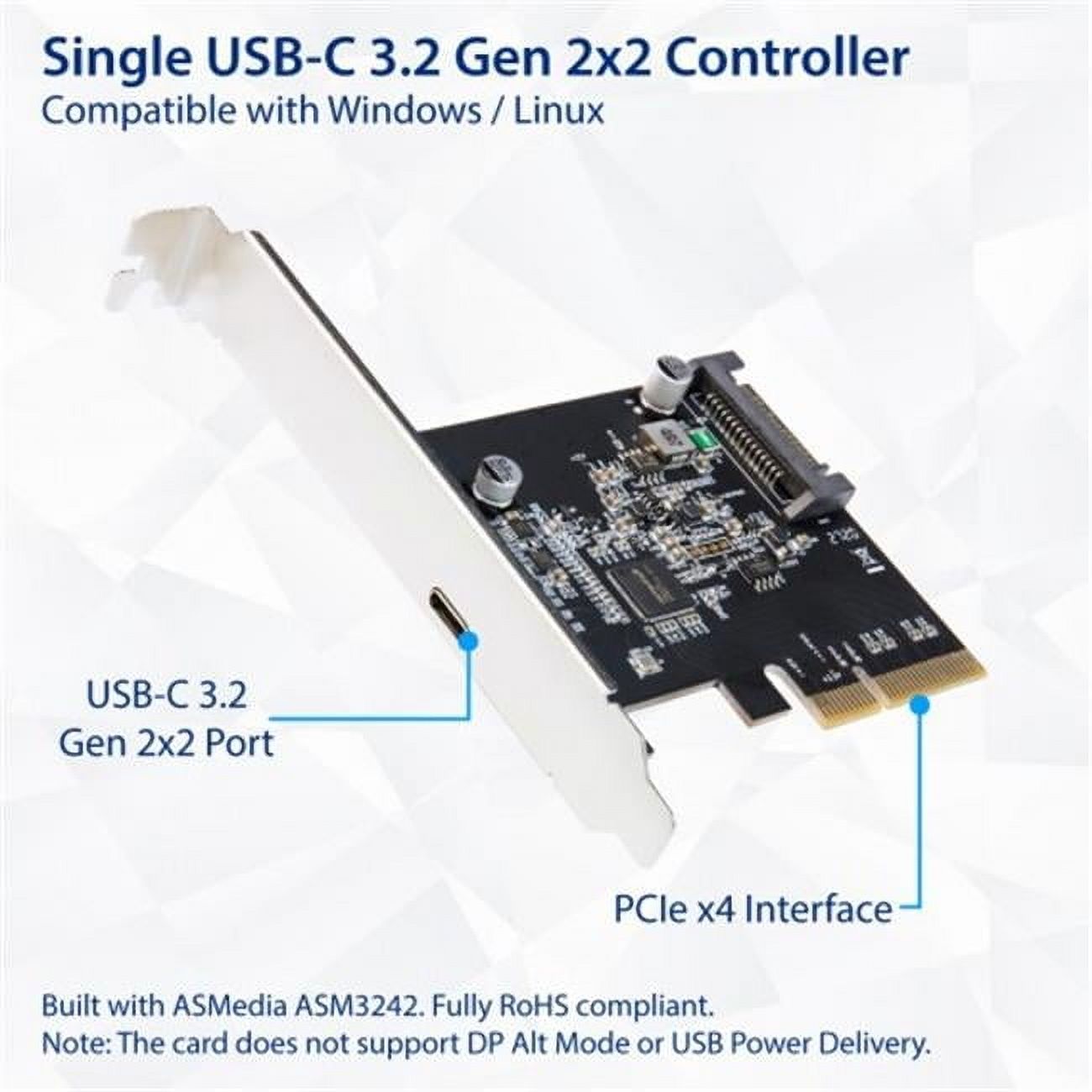 IO Crest Single Port USB-C 3.2 Gen 2x2 PCI-e Gen 3 x4 Expansion Card ...
