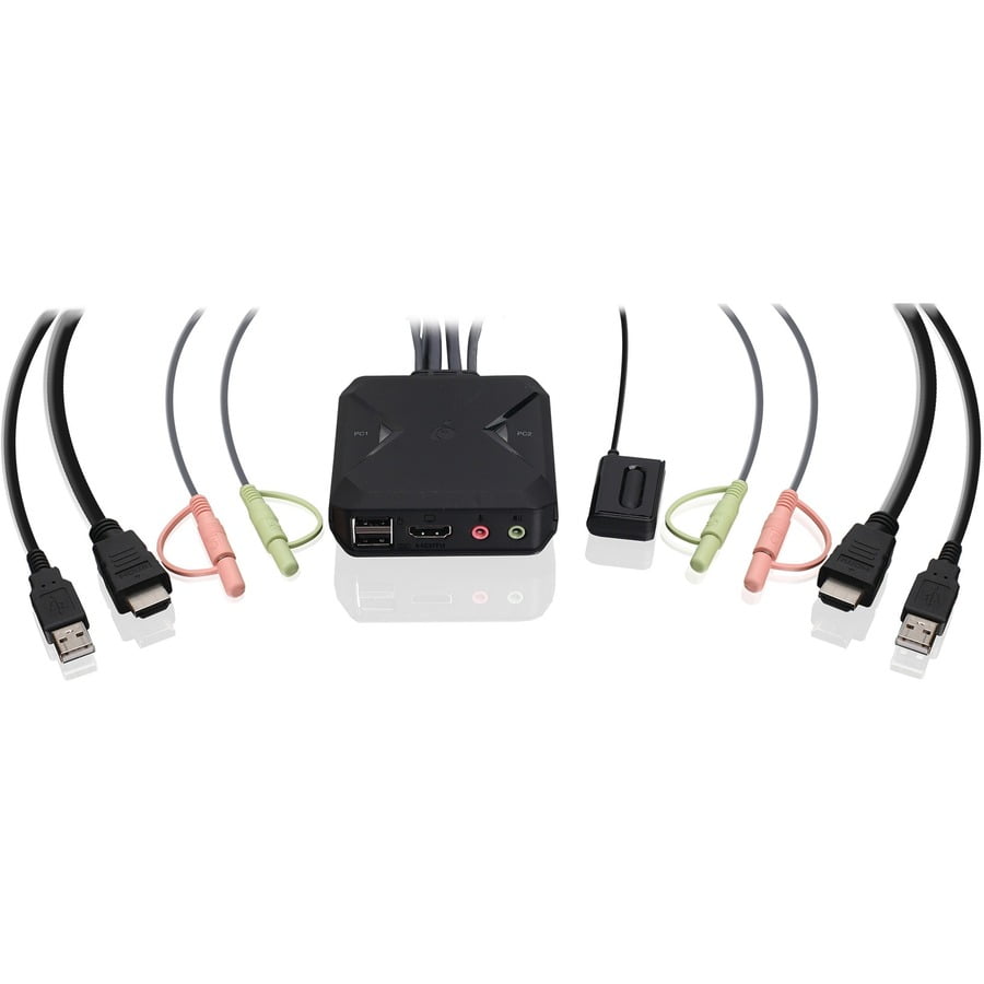 IOGEAR 2-Port 4K KVM Switch with HDMI, USB and Audio Connections ...
