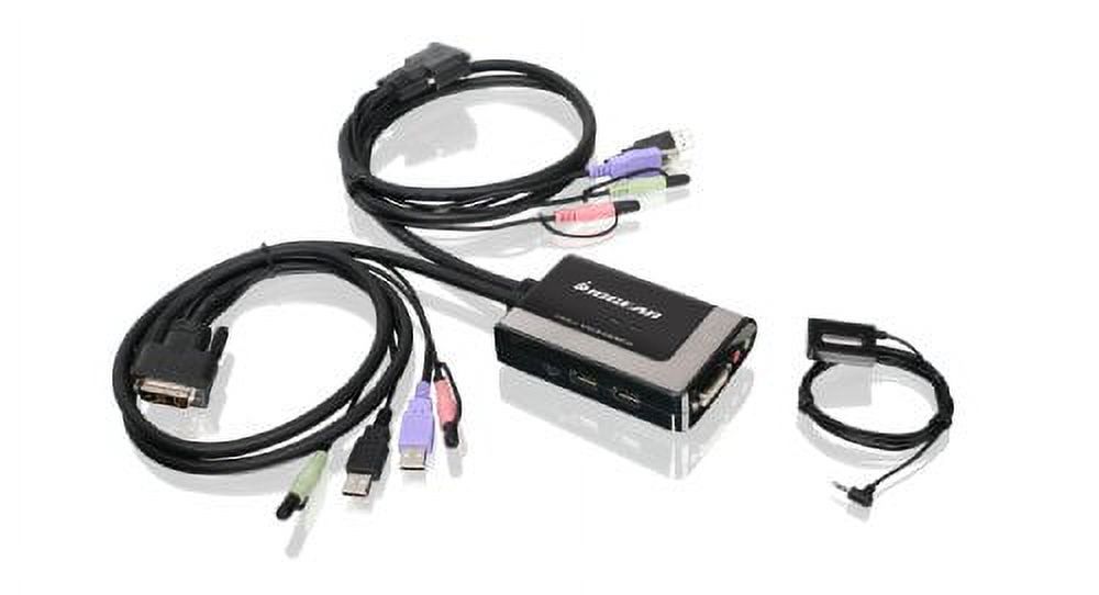 IOGEAR 2-Port USB DVI-D Cable KVM Switch with Audio and Mic, GCS932UB ...