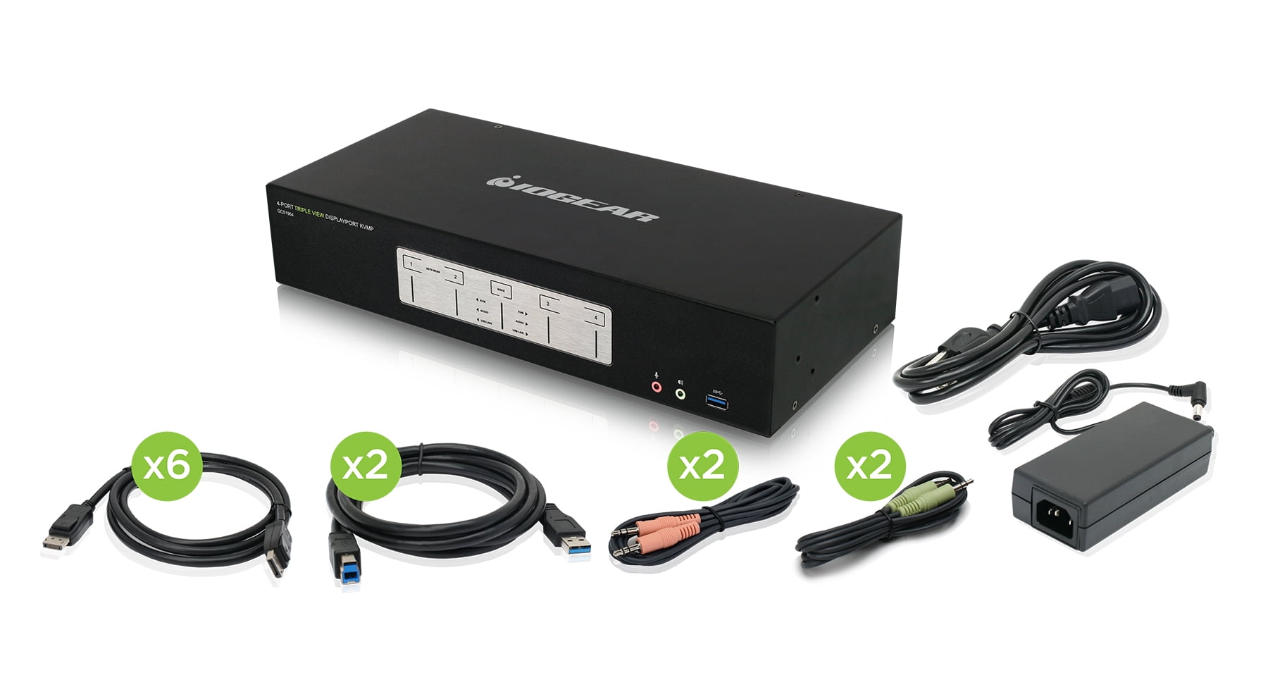 IOGEAR 4-Port 4K Triple View DisplayPort KVMP Switch GCS1964 - Walmart.com