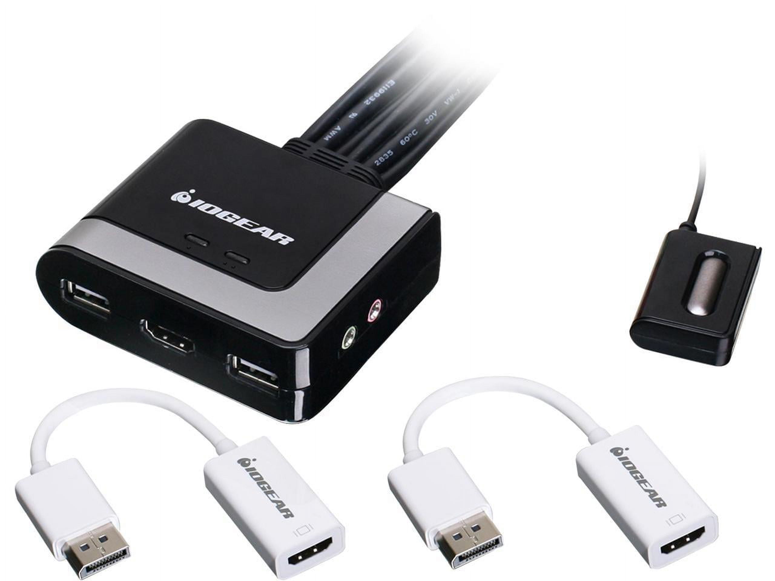 IOGEAR GCS62HDPKIT 2-Port HDMI and DisplayPort Cable KVM Kit with Audio ...