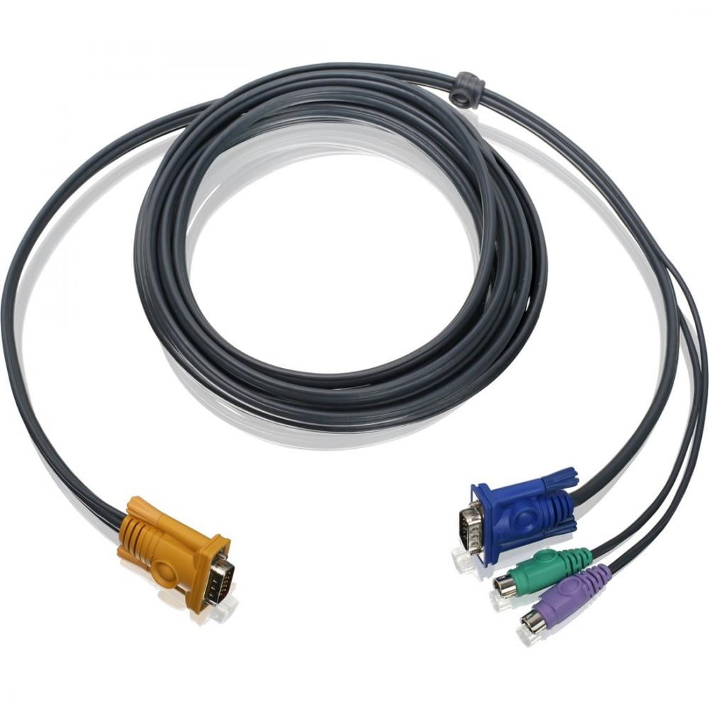 IOGEAR PS/2 KVM Cable - HD-15 Male - mini-DIN Male, HD-15 Male - 10ft ...