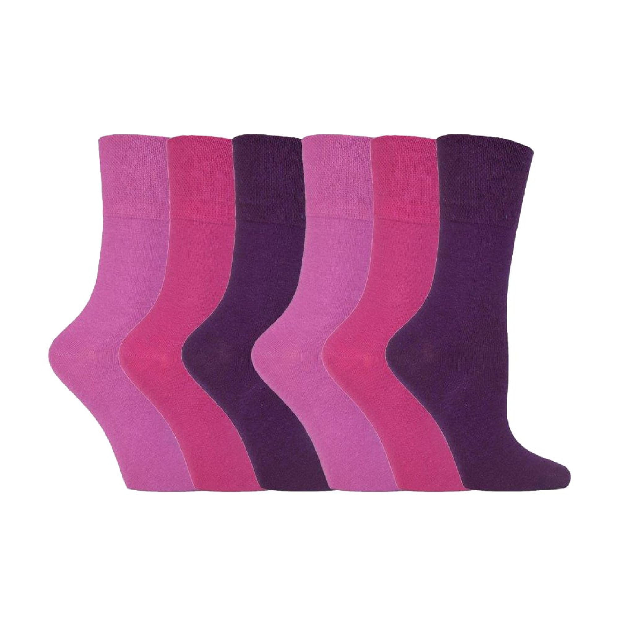 IOMI - Ladies 6 Pack Non Elastic Diabetic Socks With Hand Linked Toe ...