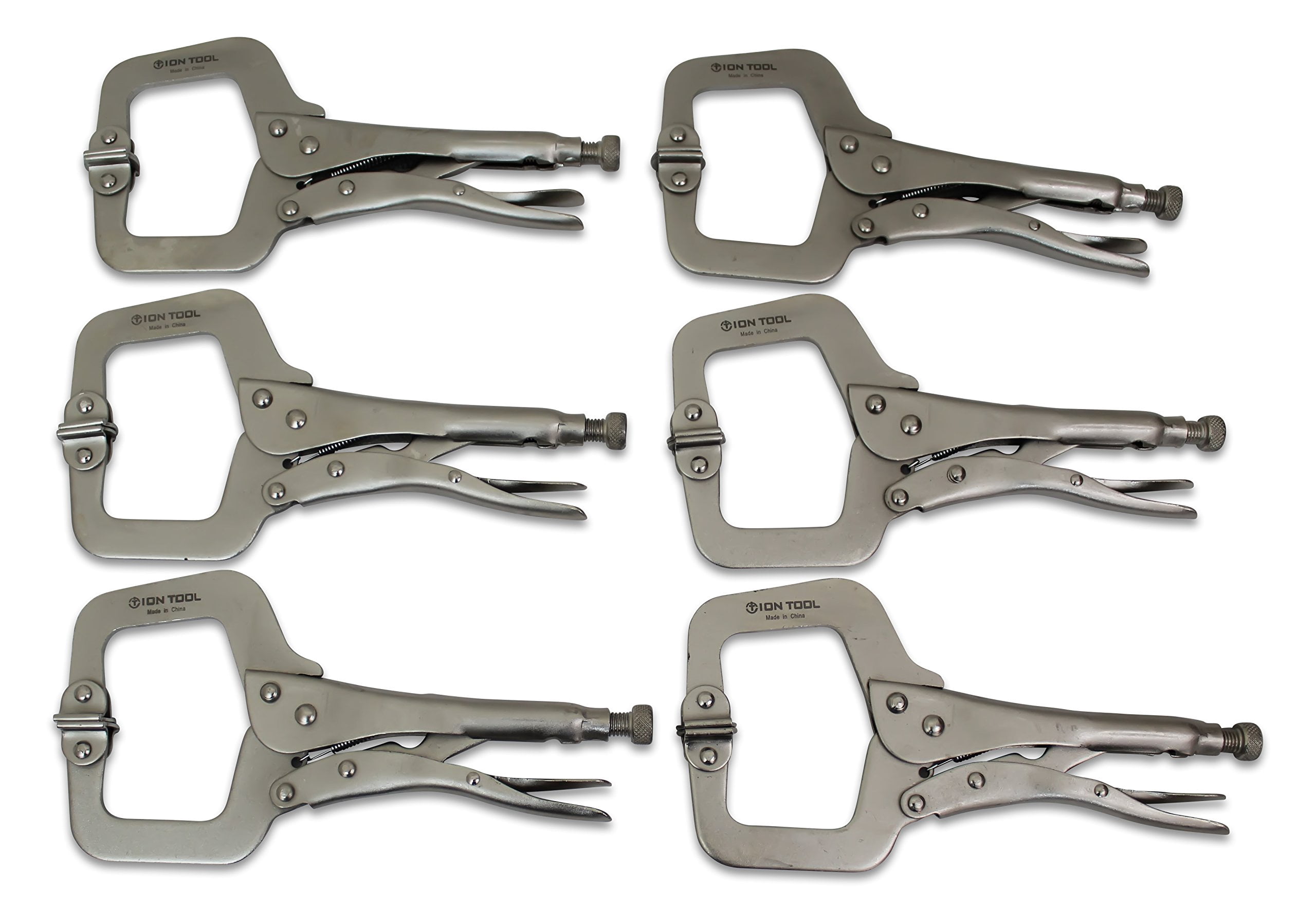 ION TOOL 6 Pack - 11” C-Clamp Locking Pliers, Swivel Pads C64 - Walmart.com