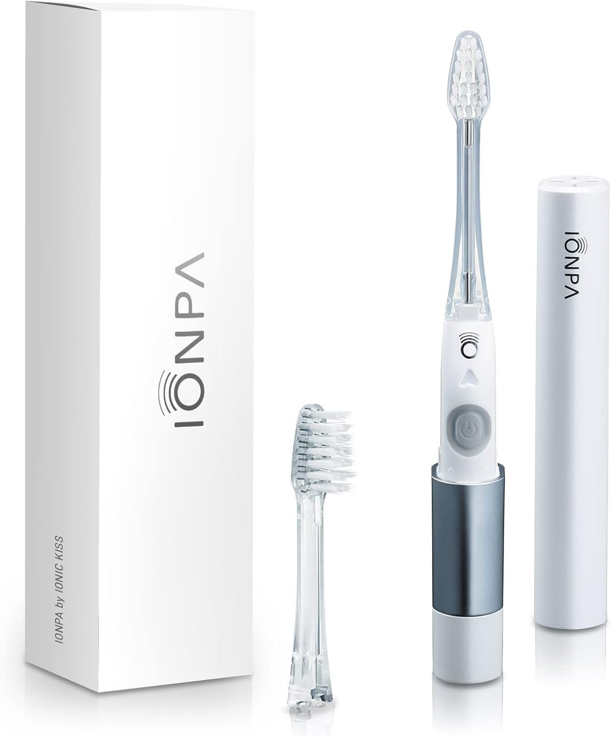 IONIC KISS IONPA DM White Compact Ionic Power Electric Toothbrush with ...