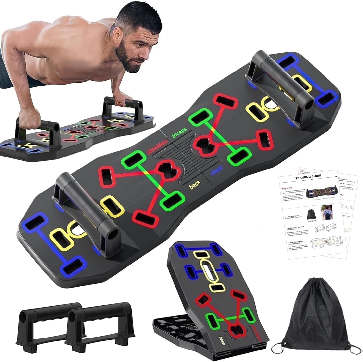 IOOKNA Push Up Board Portable Foldable Home Gym Equipment for Muscle ...