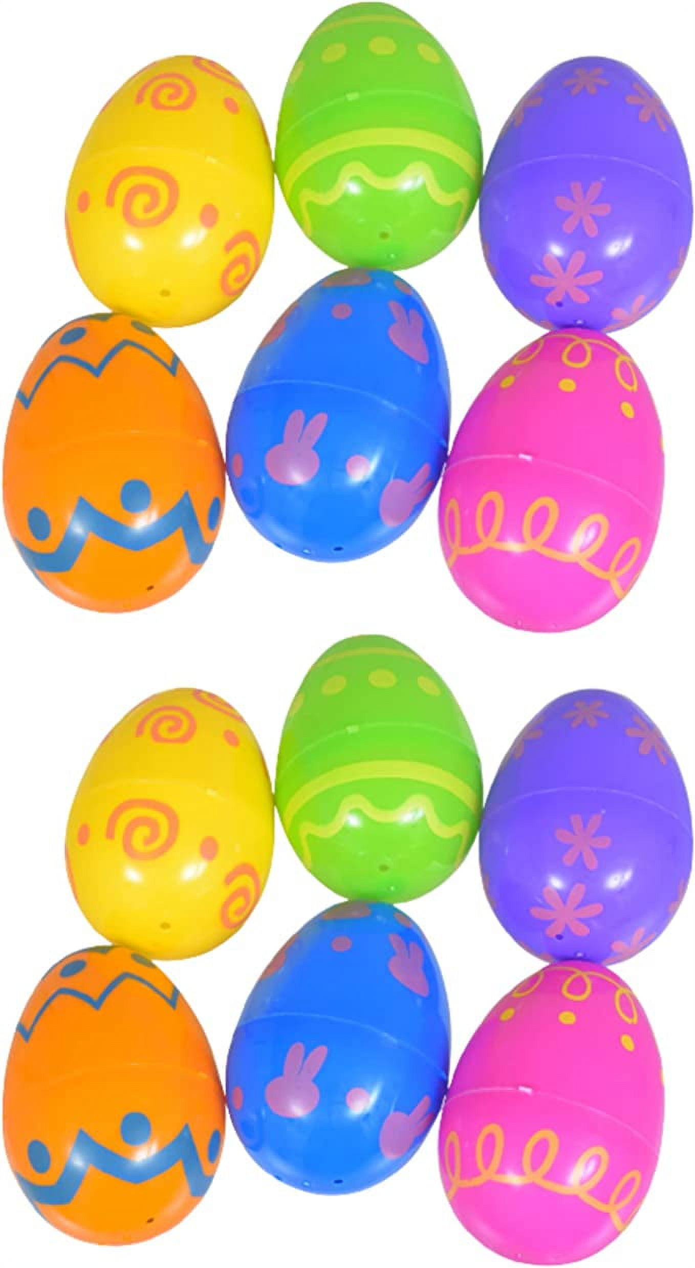 IOS Easter Essentials Colorful Printed Assorted Fillable Plastic Eggs ...