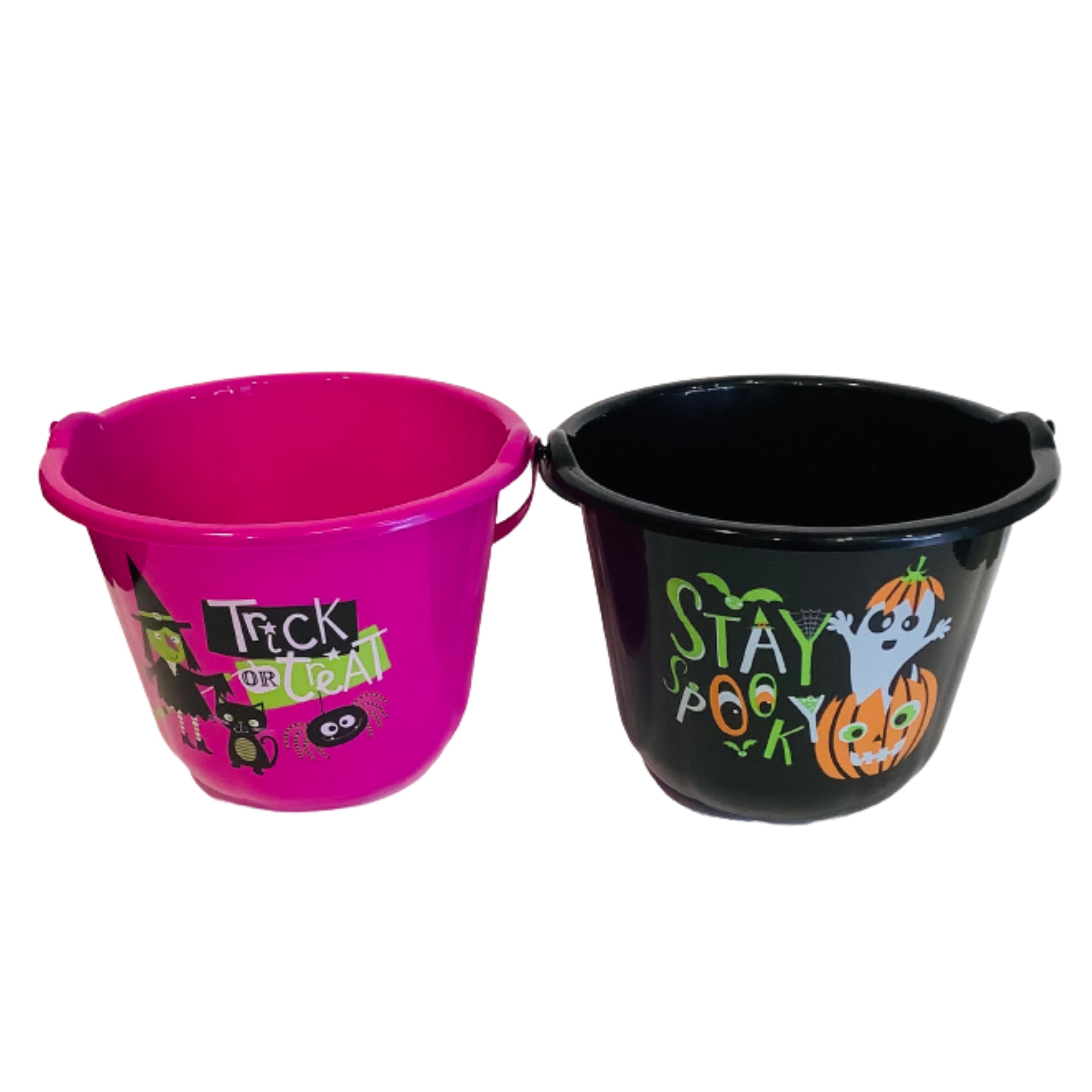 IOS Halloween Trick Or Treat Plastic Candy Reusable Bucket with ...