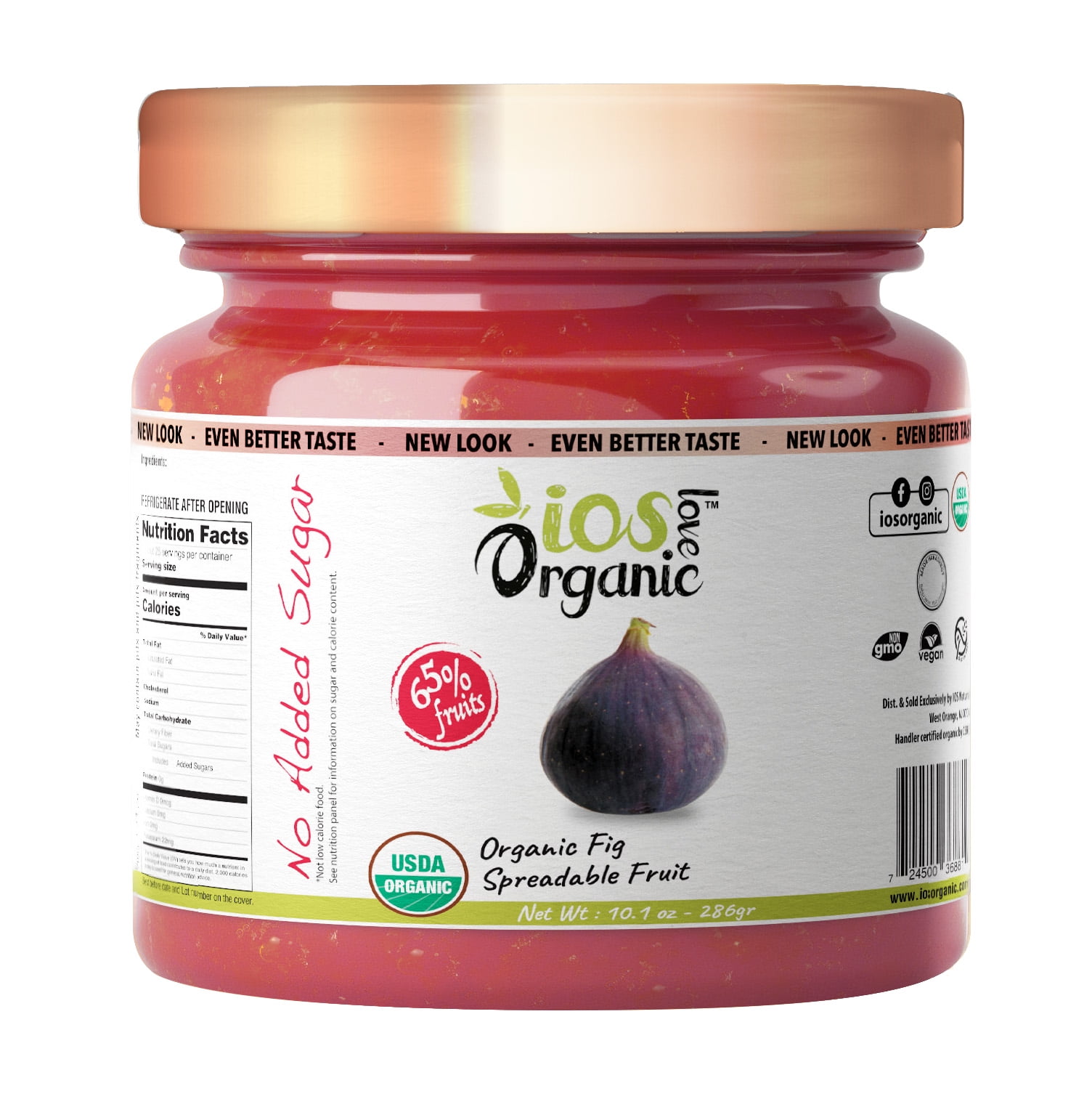 IOS Love Organic Spreadable Fruit - USDA Organic Certified 65% Fruits - Non-GMO, Vegan, Gluten ...