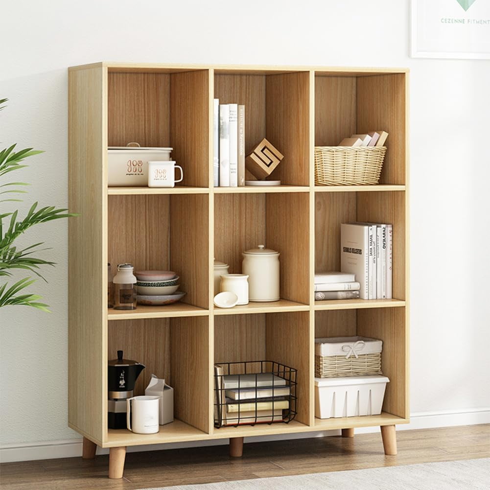 IOTXY Open Cube Low Bookcase - 3-Tier Freestanding Storage Display ...