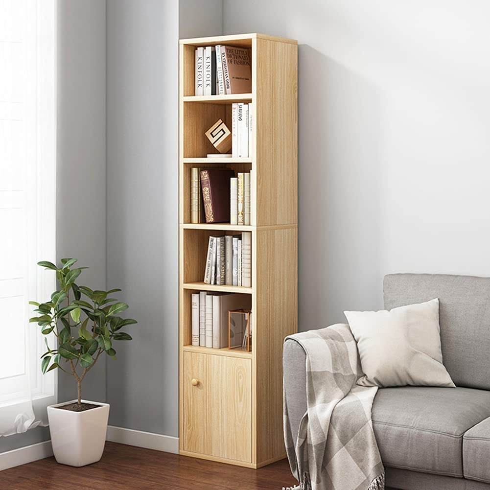 IOTXY Small Narrow Corner Bookcase - 59 Inches Tall Gap Freestanding ...