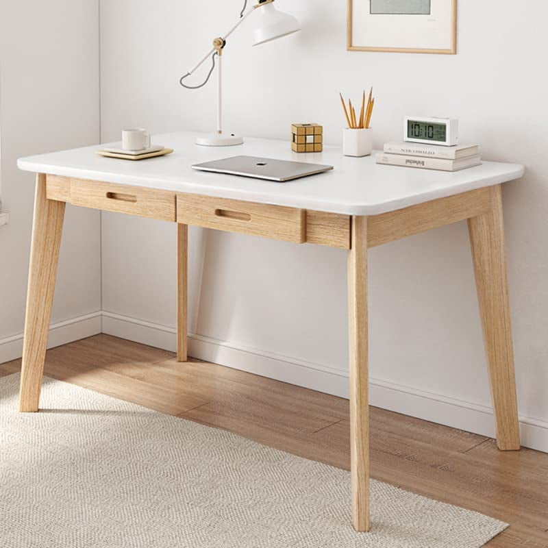 IOTXY Solid Wood Writing Desk - Home Office Workbench Desk with Drawer ...