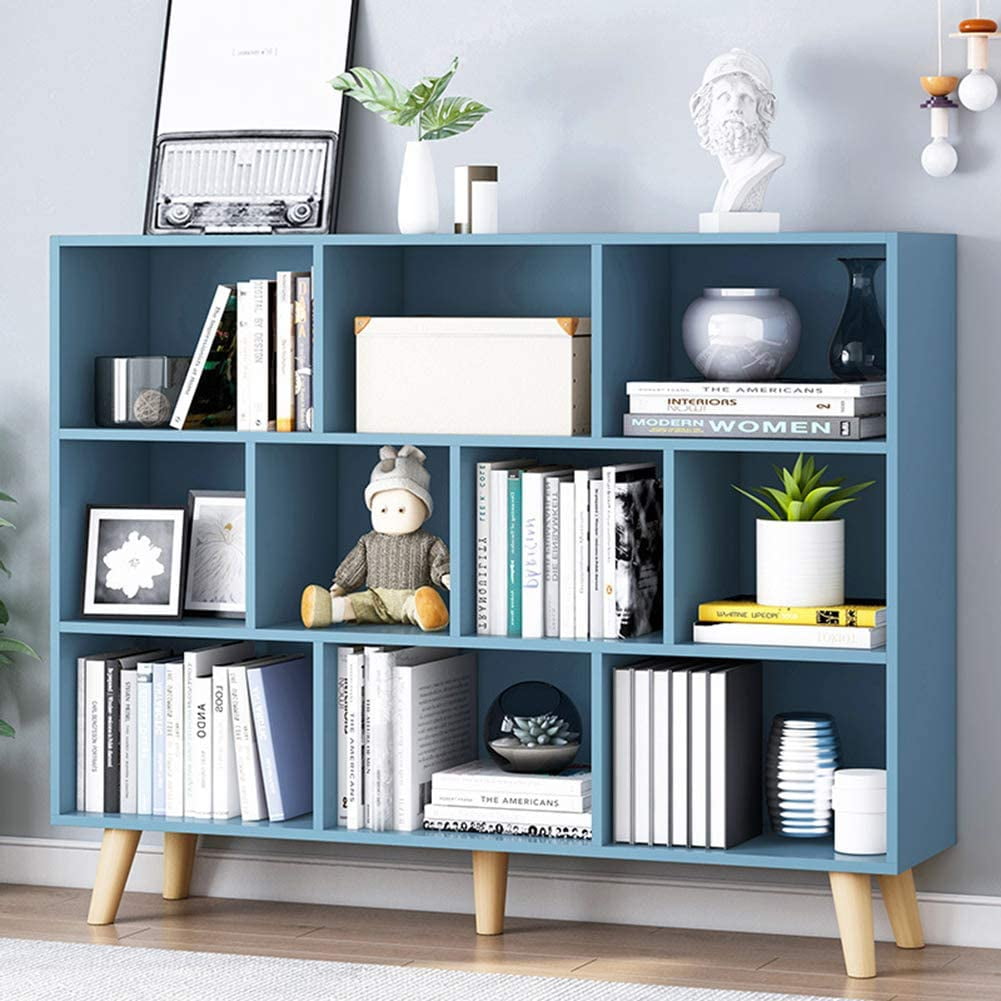 IOTXY Wooden Open Shelf Bookcase - 3-Tier Floor Standing Display ...