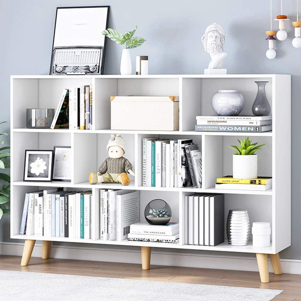IOTXY Wooden Open Shelf Bookcase - 3-Tier Floor Standing Display ...