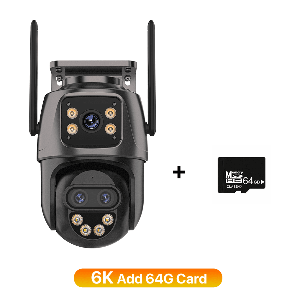 IP Camera 6K 9MP HD WiFi Outdoor Camera 8x Zoom Three Lens Dual Screen ...