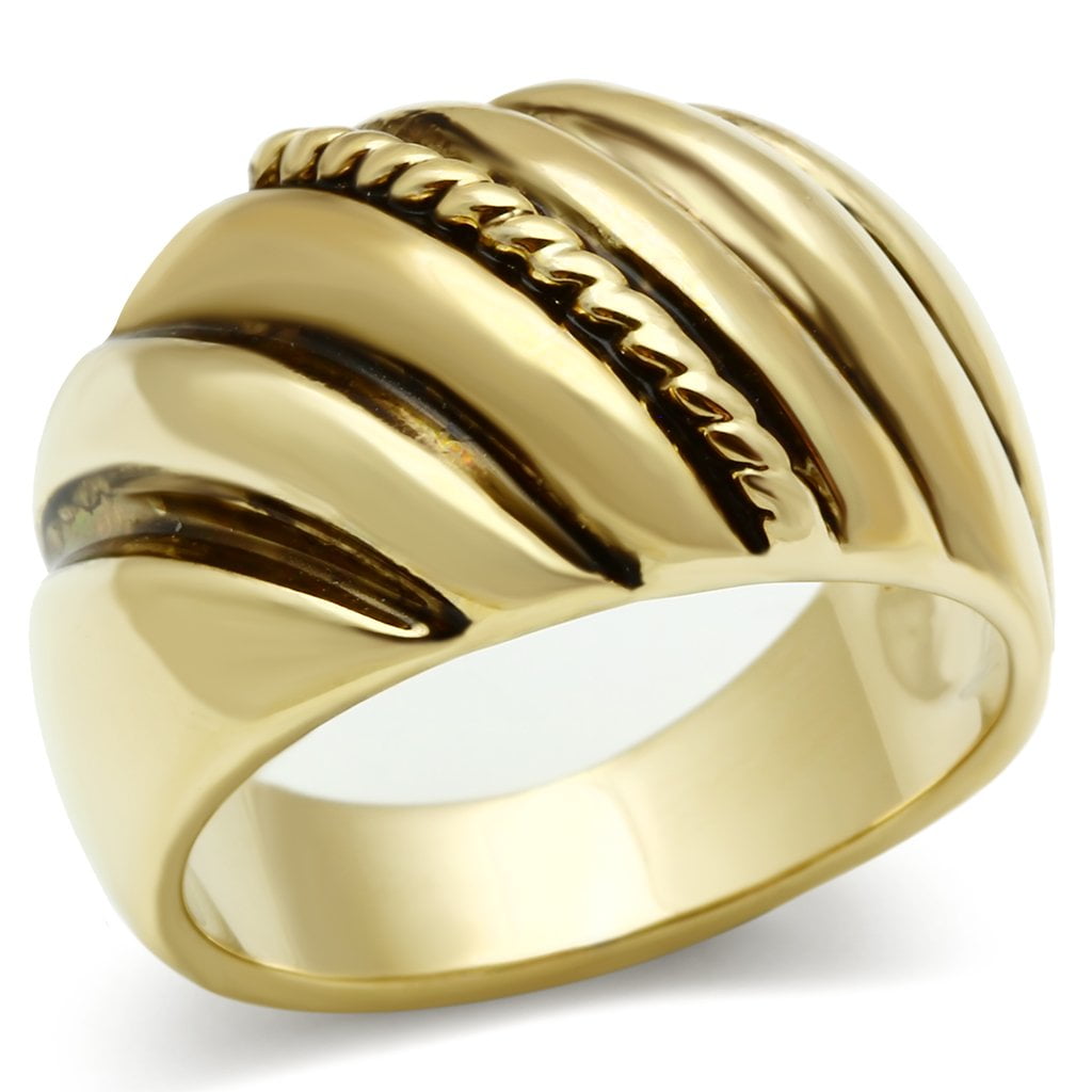 IP Gold(Ion Plating) Brass Ring with Epoxy in Jet for Women Jet Stone ...