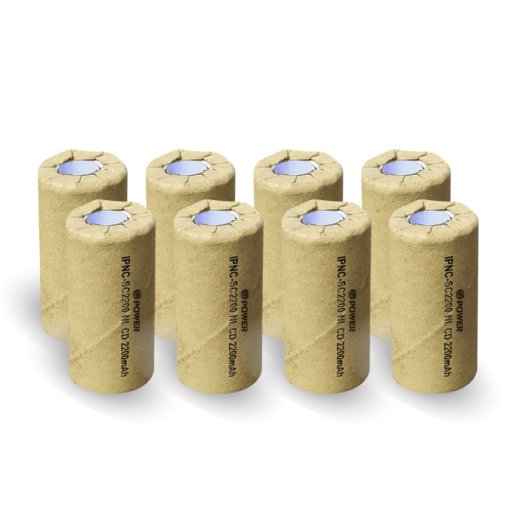 IP POWER NiCd Nickel Cadmium SubC 1.2V 2200mAh Insulated Paper Wrapped ...