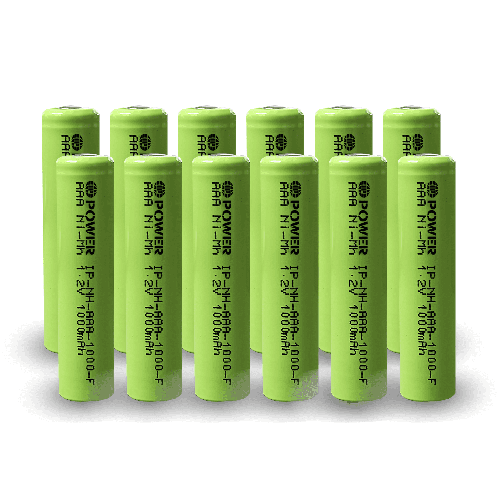 IP POWER NiMh Nickel Metal Hydride AAA 1.2V 1000mAh Rechargeable Flat ...