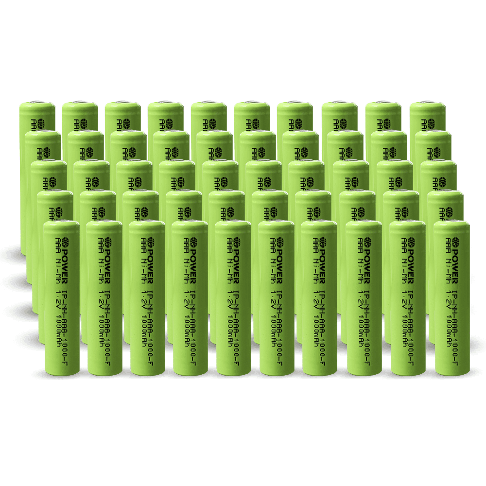 IP POWER NiMh Nickel Metal Hydride AAA 1.2V 1000mAh Rechargeable Flat ...
