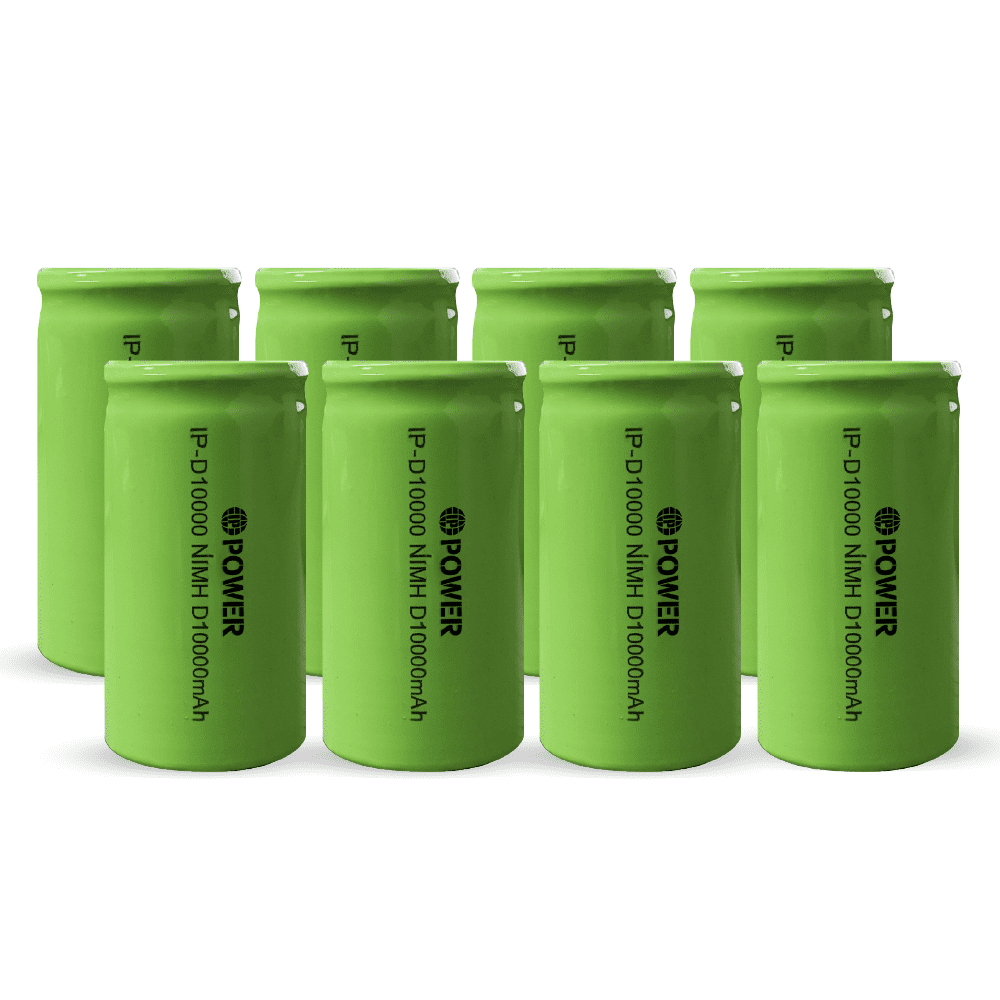IP POWER NiMh Nickel Metal Hydride D 1.2V 10000mAh Rechargeable Flat ...