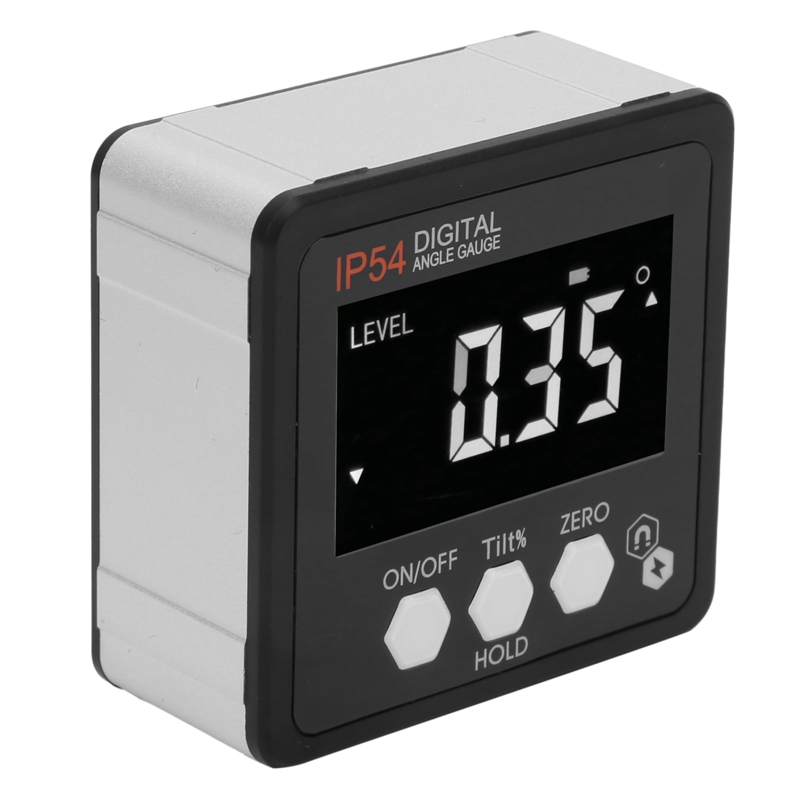 IP54 Black Background White Text Angle Detector Inclinometer Stainless ...
