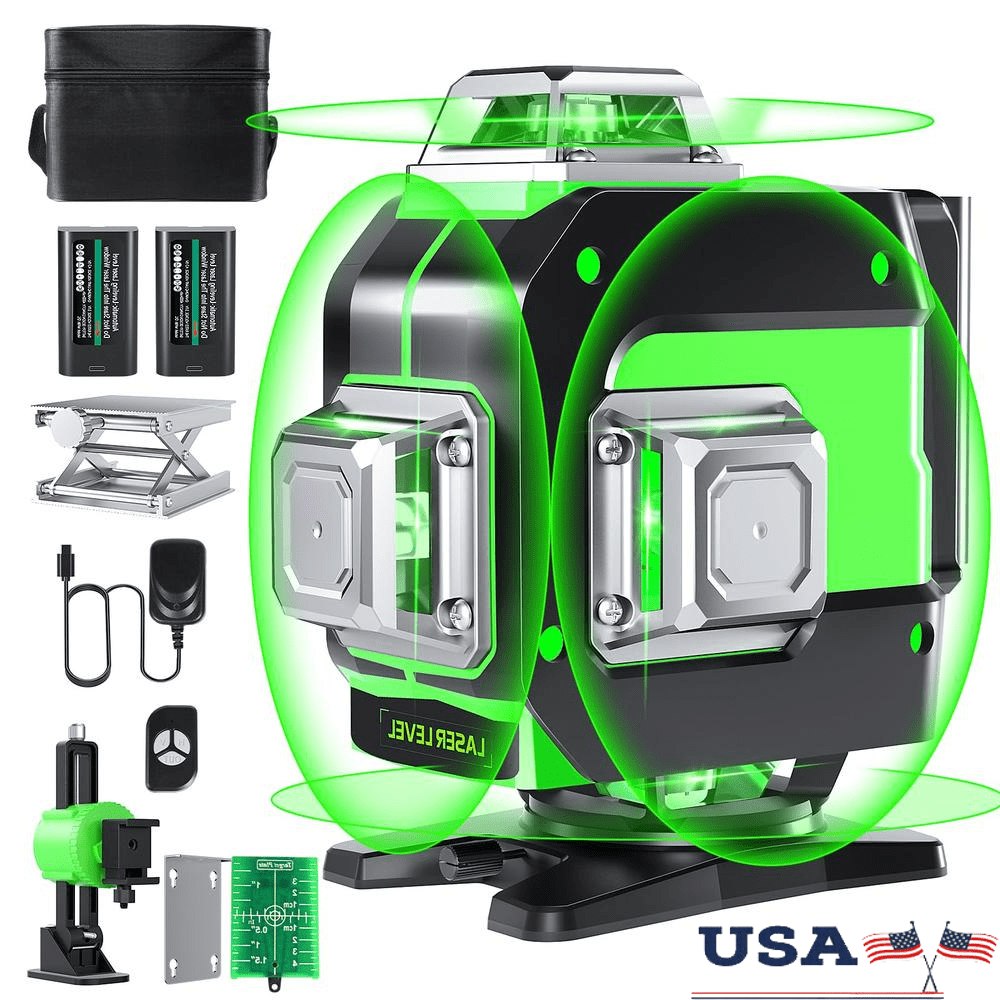 IP54 Dustproof Green Cross Line Laser Level with Remote Control 360 ...