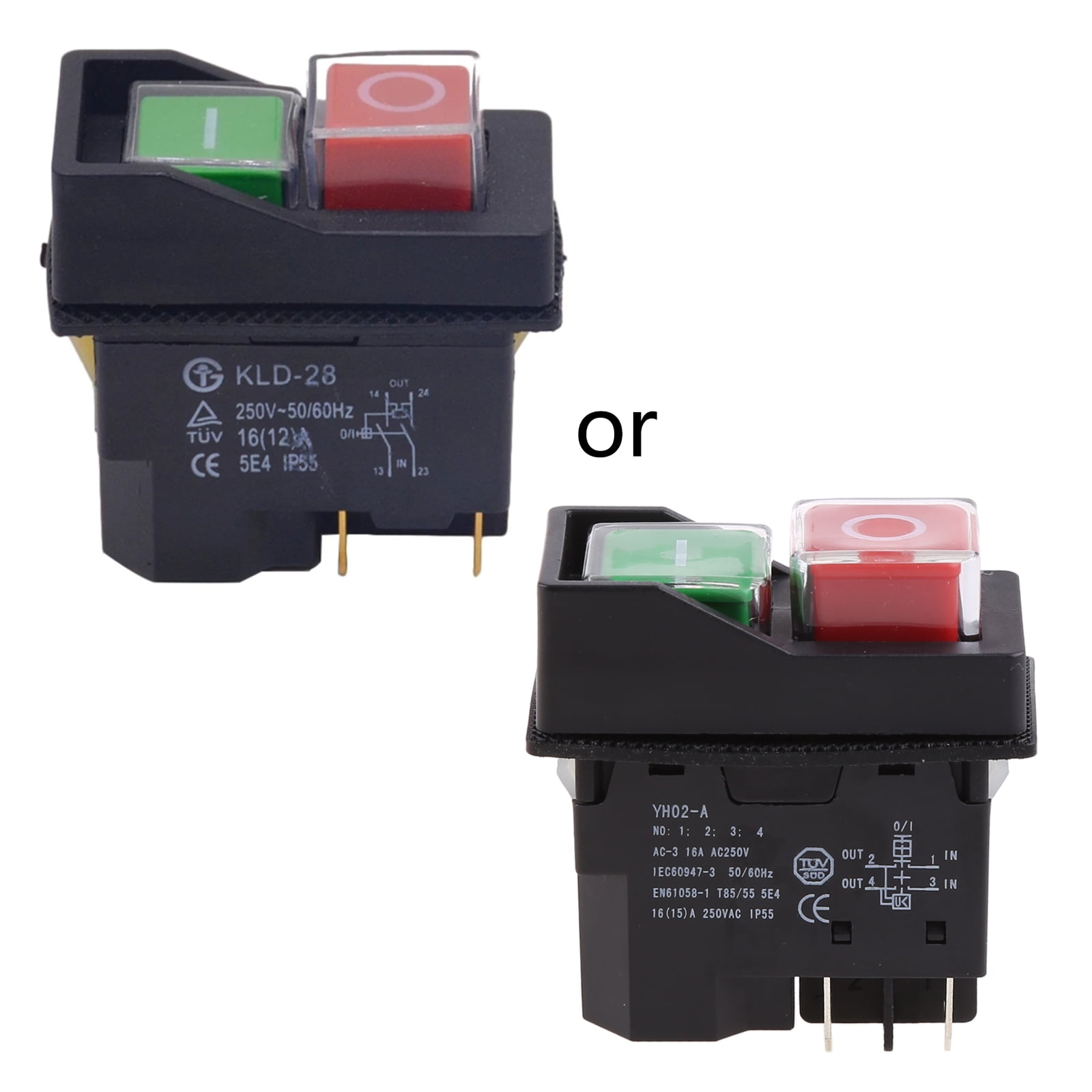 IP55 Waterproof Push Button Switch Electromagnetic Switch 4 Pin 16A ...