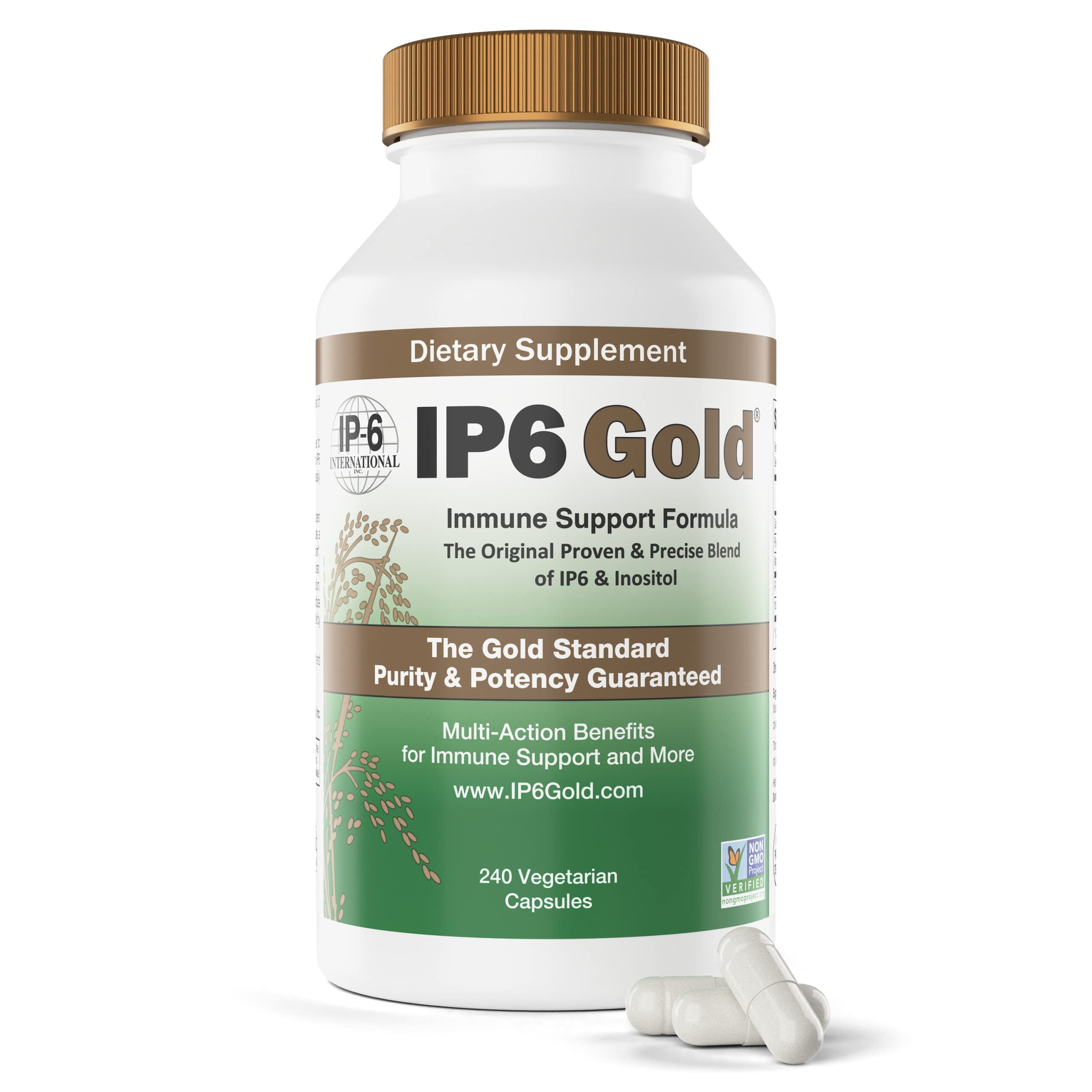 IP6 Gold Immune Support Formula, 240 Vegetarian Capsules, Antioxidant ...