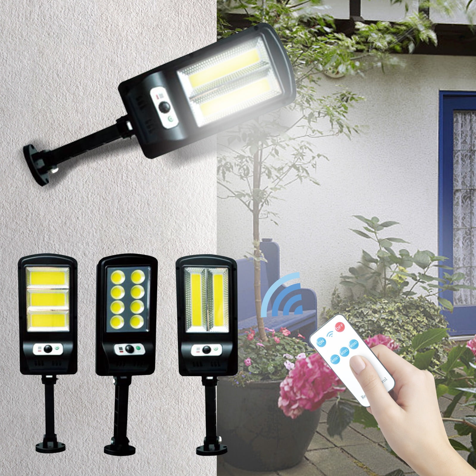 IP65 Outdoor Solar Street Light, Motion Activated LED Floodlight, 30W ...