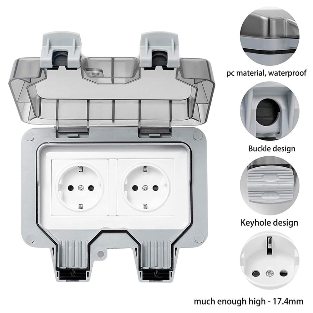 IP66 waterproof switch power socket 13A EUstandard power socket panel ...