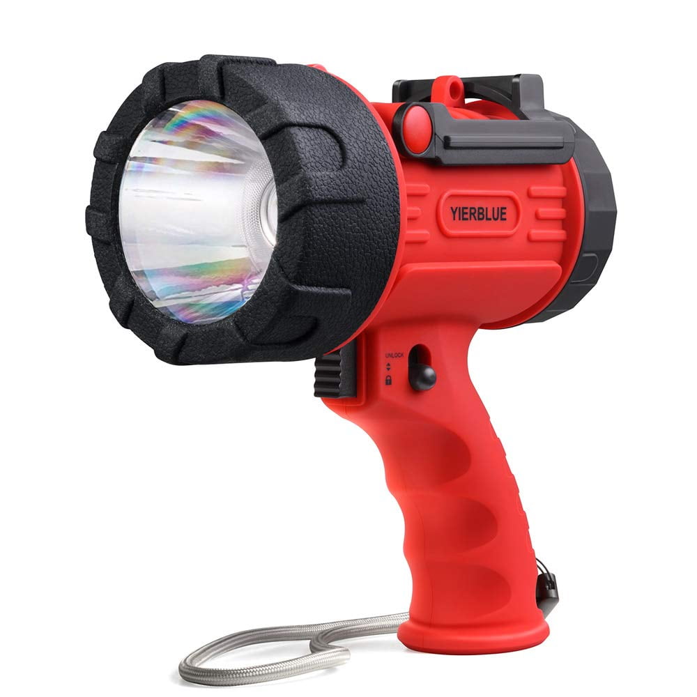 IP67 Waterproof Handheld Rechargeable Spotlight - 2000 Lumen LED, Red ...