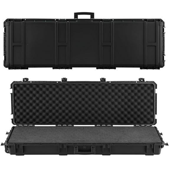 IP67 Waterproof Hard Rifle Case with Wheels & Lock, 50 Inch Custom Foam ...