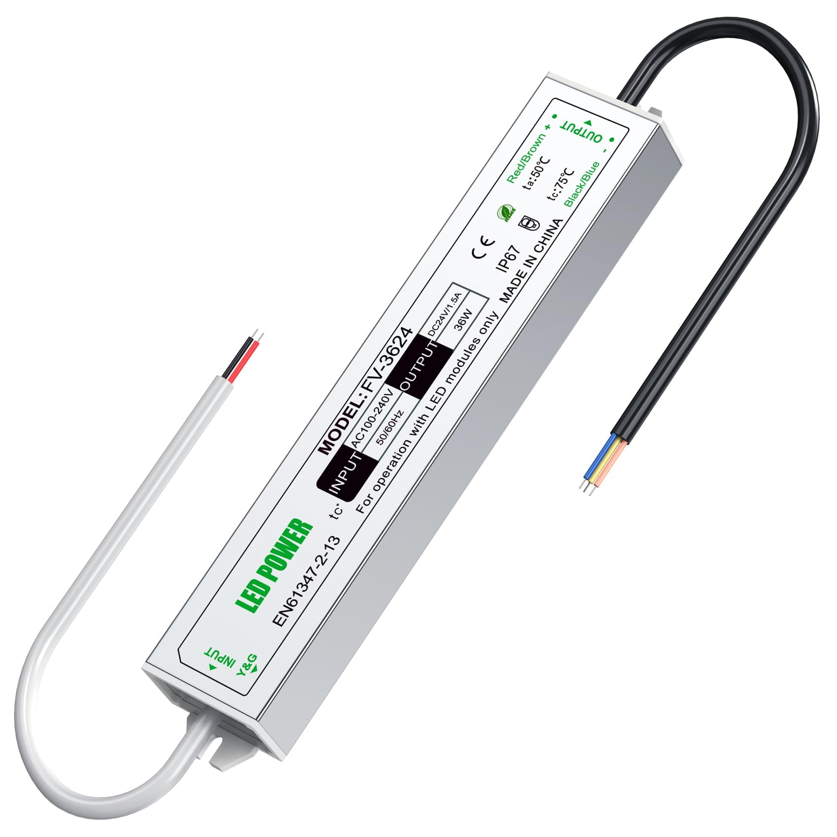 IP67 Waterproof Led Power Supply 12V 36W, 12V Led Driver, 110V AC to ...