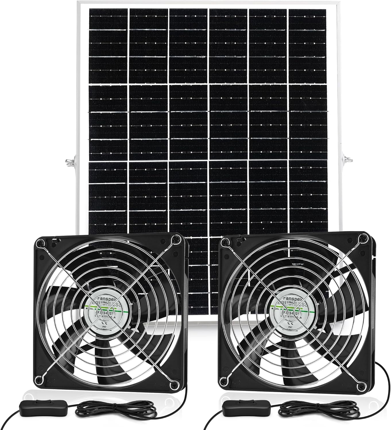 IP67 Waterproof Solar Dual Fan Kit for outside Chicken Coop, 25W Solar ...