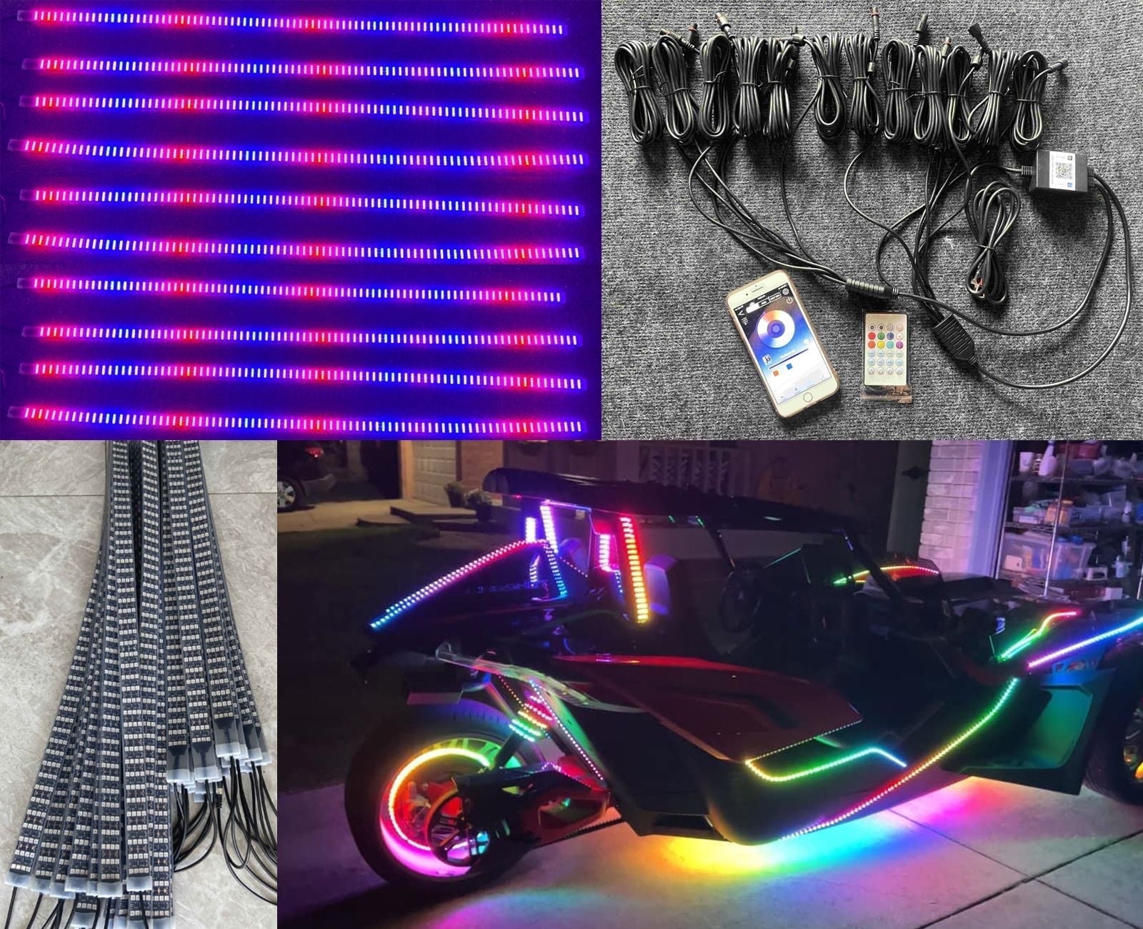 IP68 16x 2FT 24" Brightest LED CHASING Quad Row Strips Light for Bike ...
