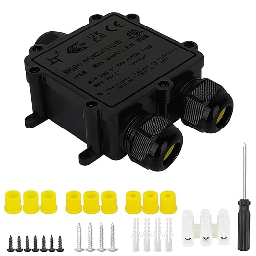 IP68 External Junction Box, 2 Way Plug Line Outdoor Electrical Box, M25 ...