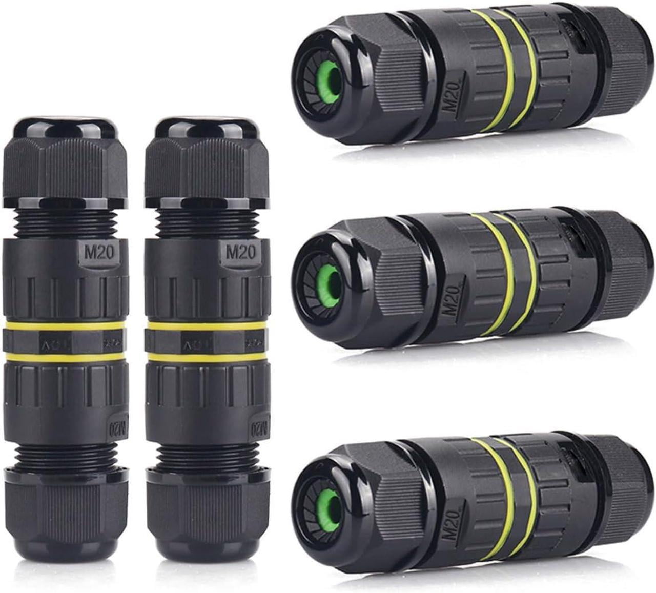 IP68 Waterproof 2 Way 4 Pin Junction Box Electrical Cable Connector,5 ...